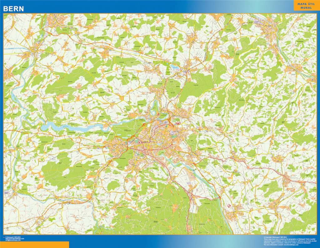 Bern mapa ścienna | Mapy ścienne