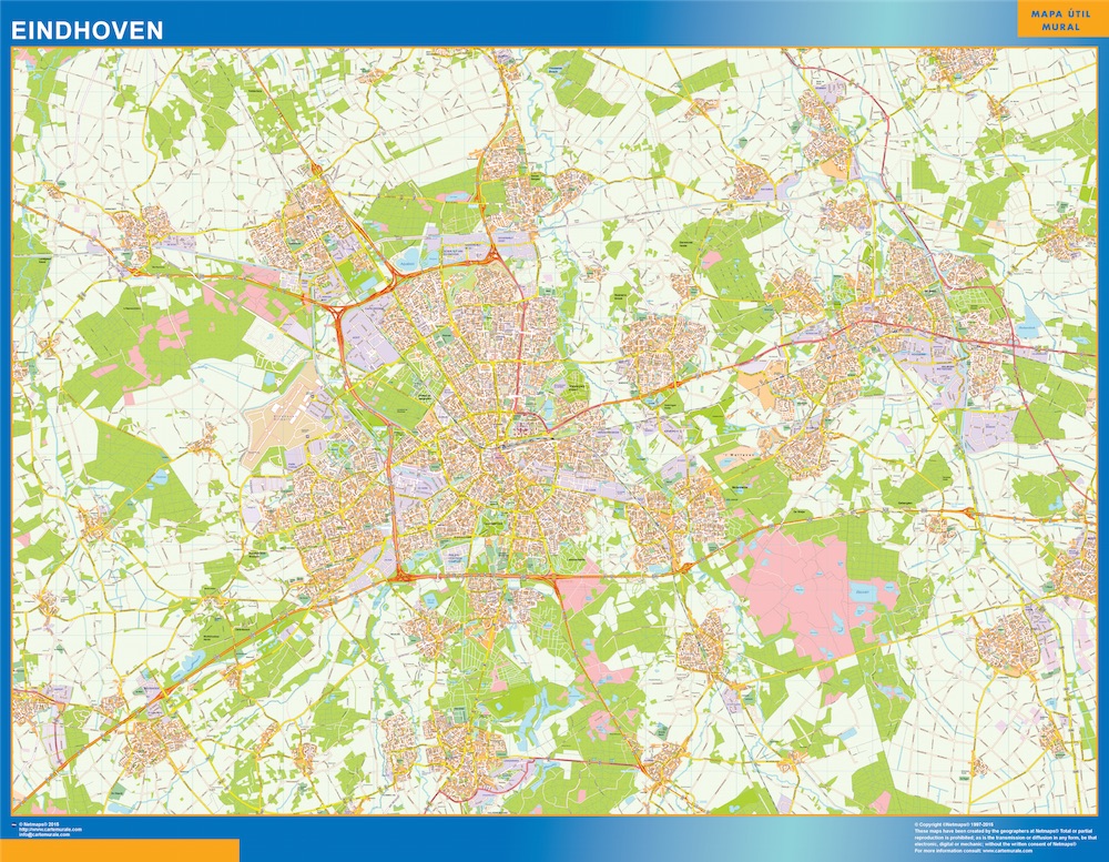 Eindhoven mapa Holandia | Mapy ścienne