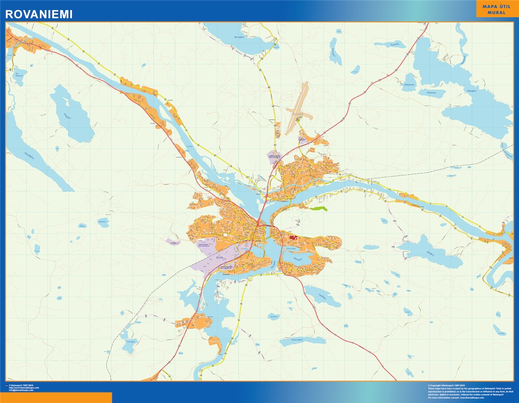 Rovaniemi mapa Finlandia | Mapy ścienne