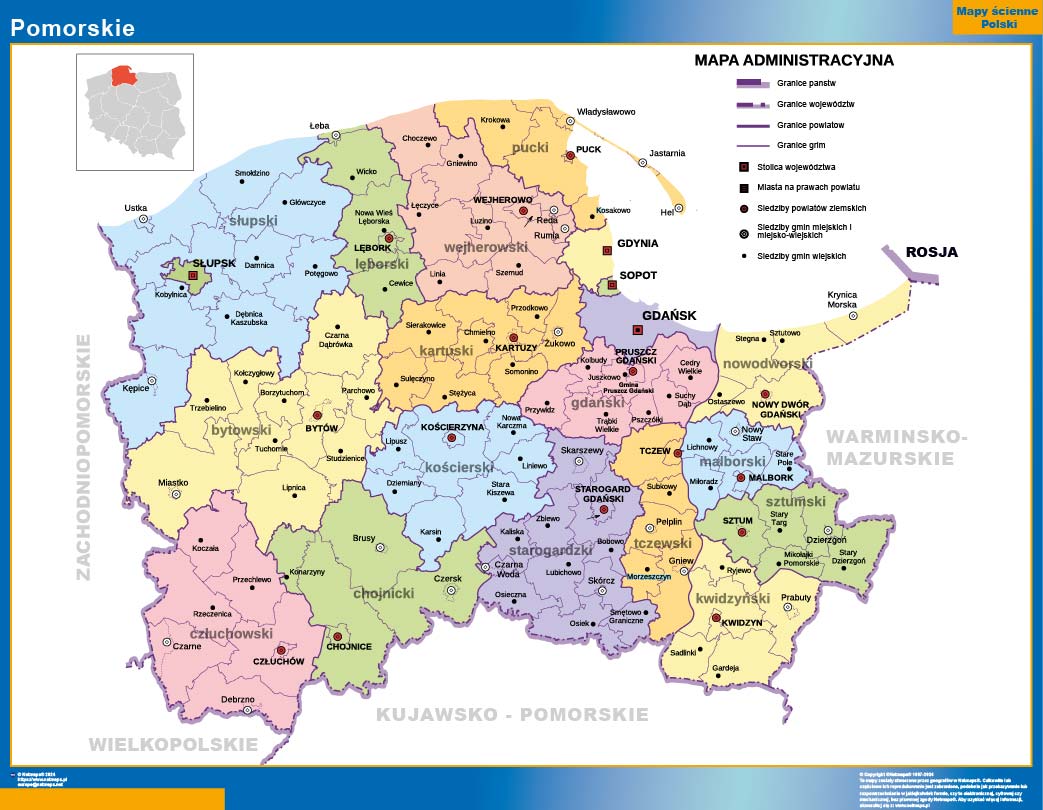 Mapy ścienne Polski z różnymi opcjami wykończenia
